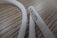 China Custom Logo Non Elastic Polyester Cord 5mm with Matt Silicone Endings for Hoodie Clothing for sale