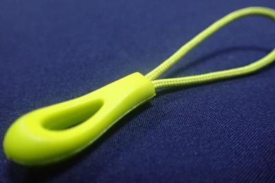 China Eco Friendly TPU Rubber Zipper Puller with Polyester Cord 1000pcs MOQ for sale