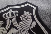 China Foamed Clothing Microfiber Rubber Logo Patches for sale