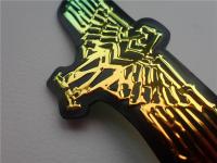 China Non Toxic Mirror TPU 1.0cm Custom Clothing Patches Embossed 3D Logo for Garment for sale