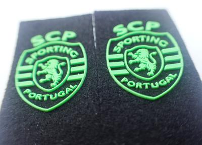 China Embossed Felt Backing Injection Rubber Custom Clothing Patches for sale