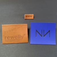 China Custom Heat Press Emboss Genuine PU Leather Patches for Jeans Cowboy Clothing 500pcs MOQ for sale