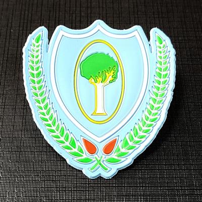 China Custom TPU Embossed Clothing Labels 3D Heat Transfer Patches Sew On Eco Friendly Durable for sale