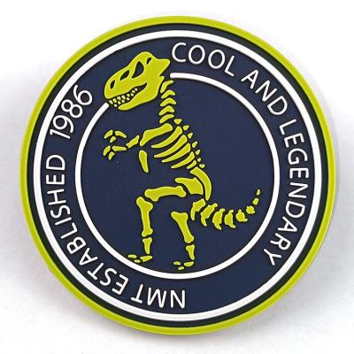 China 3D Logo Embossed Rubber Patches PVC Badges for Sewing Clothing Custom Size 50mm for sale