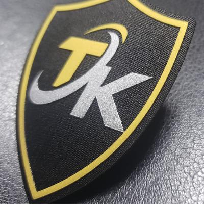 China Custom 3D Embossed TPU Patch Heat Transfer Label for Garment 120-130C for sale