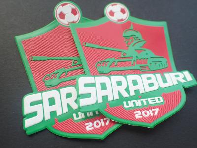 China Custom 3D TPU Embossed Football Sports Logo Patches for Outdoor Clothing 1000 PCS for sale