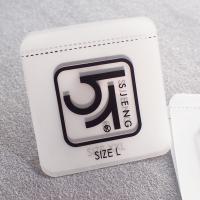 China Transparent Soft TPU Clothing Labels with 3D Embossed Effects - Custom Sizes & CMYK Colors for Swimwear & Apparel for sale