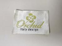 China Custom High Density Woven Labels Folding Clothing Woven Labels for sale
