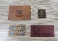 China Custom Sew On PU Leather Patches Garment Labels Embossed Logo 100 PCS Minimum for sale