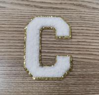 China Custom Towel Embroidered Letter Patches Heat Transfer Labels for Clothes 2x3 cm for sale