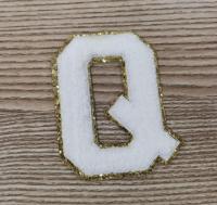 China Custom Towel Embroidered Letter Patches Heat Transfer Labels for Clothes 2x3 cm for sale