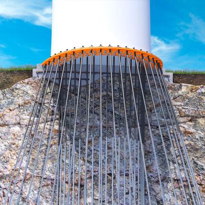 China Vertical Wind Turbine Anchor Bolts M36 M42 M48 M56 Grade 8.8 10.9 Steel Threaded Rod for sale
