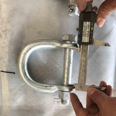 China Carbon Steel Hot Dip Galvanized Round Pin U Shackle Overhead Line Fittings 100kN for sale