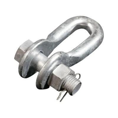 China Galvanized U Shackle U Bolt Anchor Link Fittings for Overhead Power Line 100kN for sale