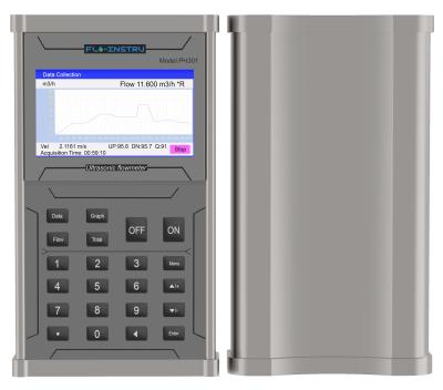 China Portable Ultrasonic Flow Meter PH301 with IP65 Transmitter and IP68 Transducer Protection for Durable and Liquid Flow Measurement for sale