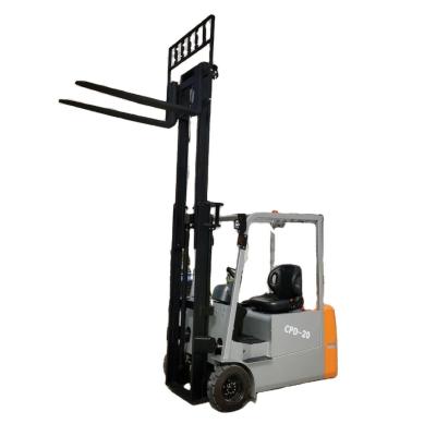 China 1.5 Ton Three Wheel Electric Battery Forklift Truck With Single And Double Sided Pallets for sale