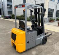 China 1.5 Ton Three Wheel Electric Battery Forklift Truck With Single And Double Sided Pallets for sale