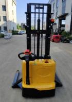 China Extremely safe and stable stacker 1.6ton 3.5m 4m Full Electric walkie Stacker with straddle legs and forged fork for sale