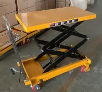 China 772lb 1102lb 2204lb 1500mm Scissor Lift Table Manual Trolley Hydraulic Cart for sale