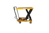 China 300kg Manual hydraulic lifting platform handcart mold platform mobile lifter scissor fork type small flat car for sale