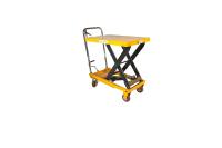 China 300kg Manual hydraulic lifting platform handcart mold platform mobile lifter scissor fork type small flat car for sale