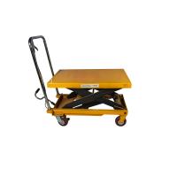 China 300kg Manual hydraulic lifting platform handcart mold platform mobile lifter scissor fork type small flat car for sale