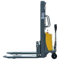 China lithium battery 1.5t Semi Electric Pallet Stacker with lifting height of 1.6m for sale