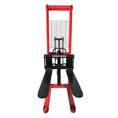China 1T 3T hand Hydraulic 1.6 Meter High Stacker Warehouse Loading and Unloading Manual  Trucks for sale