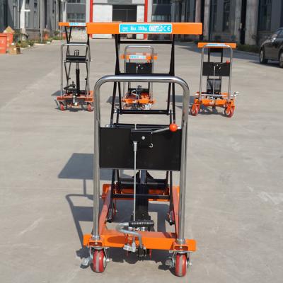 China PTS1000 1T 1.7M  portable hand movement lifting platform with split pump for sale