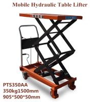 China Cheap price PTS1500 1500kg 1700mm hand Lift table manual forklift with double cylnder for sale