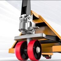 China 1-10T KAD Manual Hydraulic Pallet Truck Small Manual Forklift With PU Wheel for sale