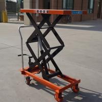 China Cheap price PTS1500 1500kg 1700mm hand Lift table manual forklift with double cylnder for sale
