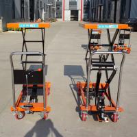 China Cheap price PTS1500 1500kg 1700mm hand Lift table manual forklift with double cylnder for sale