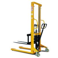 China 1T 1.6M manual forklift hand pallet truck stacker with Top quality C-type steel for factory for sale