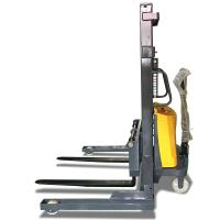 China 1 Ton 2m Semi-Electric Stacker with Battery Hydraulic Lift Handling Forklift Truck for sale