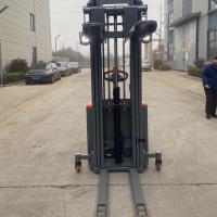 China Electric Stacker  1.5 Ton 3 Meter All Electric Stacker Hydraulic Full Electric Pallet Stacker Standing Driving Forklift for sale
