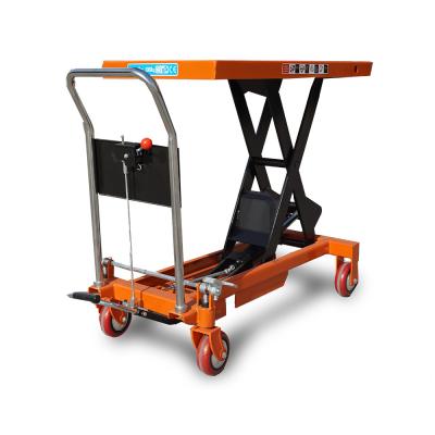 China 150kg 720mm Mini single scissor lift manual lifting platform lightweight and small hydraulic lifting table for sale