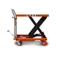 China 150kg 720mm Mini single scissor lift manual lifting platform lightweight and small hydraulic lifting table for sale