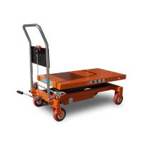 China 150kg 720mm Mini single scissor lift manual lifting platform lightweight and small hydraulic lifting table for sale