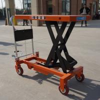 China 150kg 720mm Mini single scissor lift manual lifting platform lightweight and small hydraulic lifting table for sale