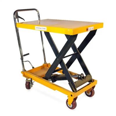 China KAD 300kg mini manual mobile folding scissor lift table hydraulic  single scissor lifter table for sale