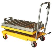 China KAD 300kg mini manual mobile folding scissor lift table hydraulic  single scissor lifter table for sale