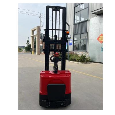 China Full electric forklift  1ton load capacity Hydraulic straddle electric pallet stacker for narrow aisles for sale