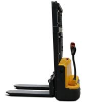 China 1.5 Ton Hydraulic Electric Stacker Walk Behind Pallet Stacker 24V battery Electric Forklift 3m Lifting Height for sale