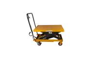 China Small Hydraulic Lifting Platform Truck Scissor Fork Type Foot Lift Warehouse Mobile for sale