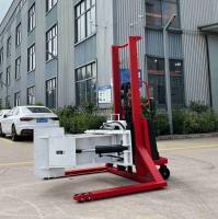 China Stability and security 2000mm 500kg 90 degree Semi electric roll stacker Forklift with straddle legs for sale
