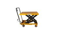 China 150kg Manual Mobile Scissor Lift Table Lifting Operation Platform Truck Logistics for sale
