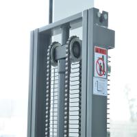 China Walk-behind Lifting height 1.6 m Rated load 1 ton Electric straddle pallet stacker for warehouses for sale