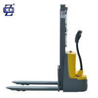 China Walk-behind Lifting height 1.6 m Rated load 1 ton Electric straddle pallet stacker for warehouses for sale