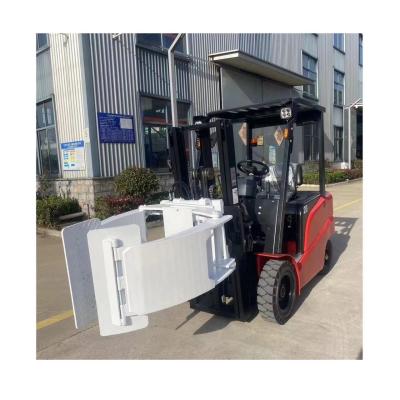 China KAD 1.5 ton 2 ton 3 ton 6m 7m lifting height 4-wheel electric forklift with paper roll clamp attachment for sale